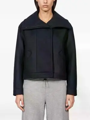 Harris Wharf London Asymmetric Collar Cropped Jacket