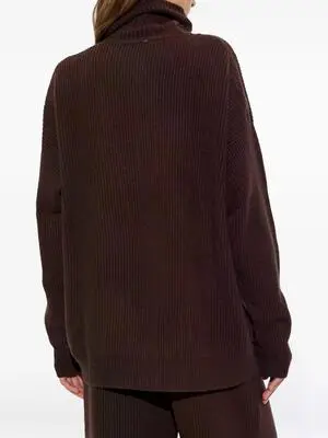 Sportmax Zip-neck Ribbed-knit Sweater