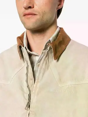 Balenciaga Corduroy-collar Distressed-effect Jacket