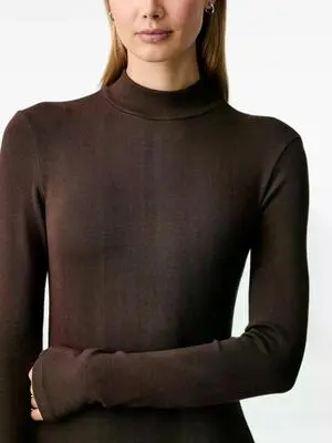 LA MANIA Fallon Ribbed-knit High-neck Maxi Dress