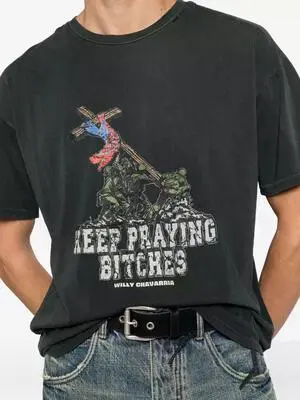 WILLY CHAVARRIA Graphic-print Distressed T-shirt