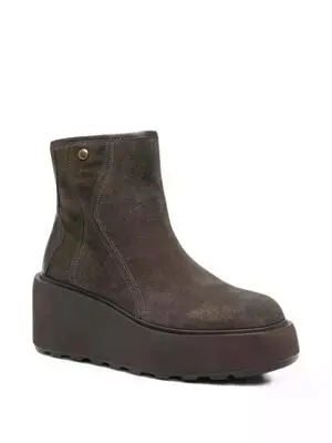 CAFÈNOIR Suede Platform Ankle Boots