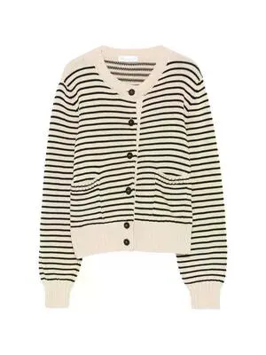 ROBERTO COLLINA Striped-knit Cotton Cardigan