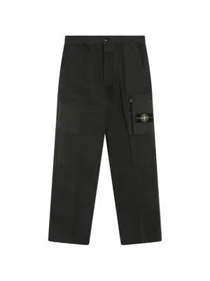 Stone Island 3100015 Organic Cotton Ripstop Loose-fit Cargo Trousers With Zip And Snap Pockets - Grey