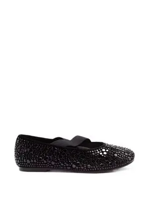 TWENTY FOURHAITCH Stud-embellished Elasticated Ballet Flats
