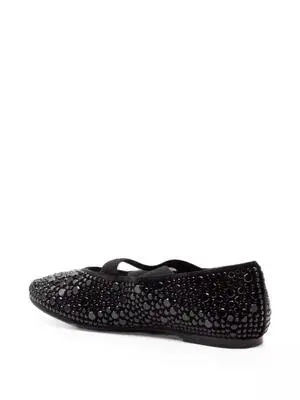 TWENTY FOURHAITCH Stud-embellished Elasticated Ballet Flats