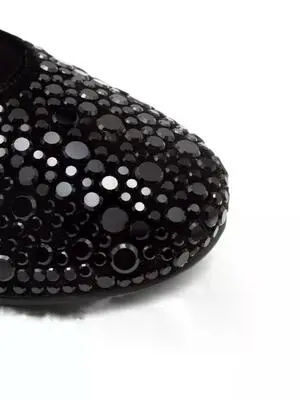 TWENTY FOURHAITCH Stud-embellished Elasticated Ballet Flats