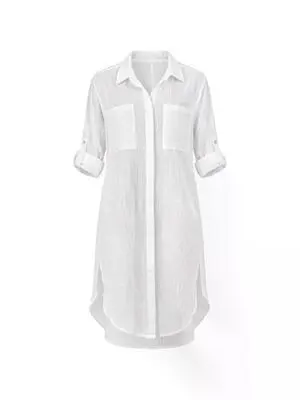 Seafolly Crinkle-twill Beach Shirt - White