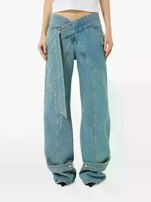 Blumarine Belted Panelled Jeans