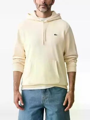 Lacoste Logo-patch Drawstring Hoodie - Neutrals