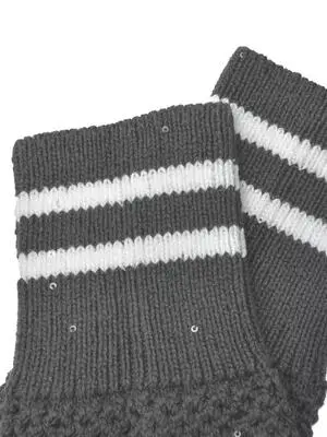 Brunello Cucinelli Sequin-embellished Striped Socks