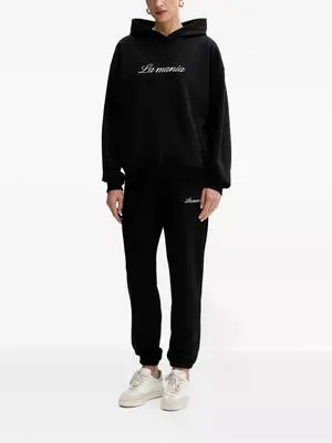 LA MANIA Ridge Logo-embroidered Track Pants - Black