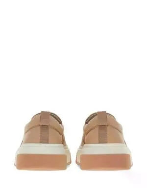 FERRAGAMO Logo-embroidered Leather Sneakers
