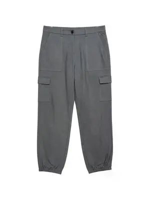 Black Label Elasticated-cuff Cargo Pants - Grey