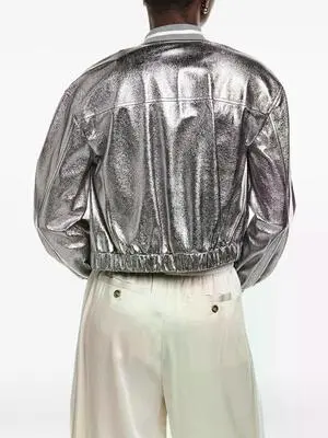 Brunello Cucinelli Metallic Leather Bomber Jacket
