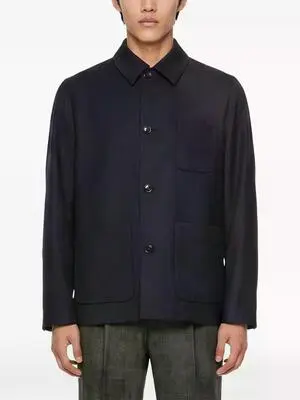 LARDINI Stone Patch-pocket Shirt Jacket - Black
