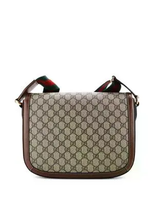 Gucci Horsebit 1955 Gg Coated Canvas With Leather Large Shoulder Bag