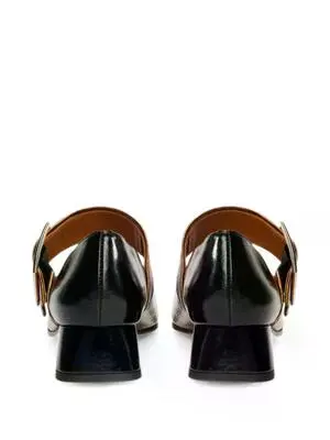 Chie Mihara Buckle-fastening Pointed-toe Pumps - Neutrals