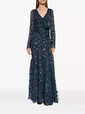 Etro Paisley-print Devoré Maxi Dress - Blue