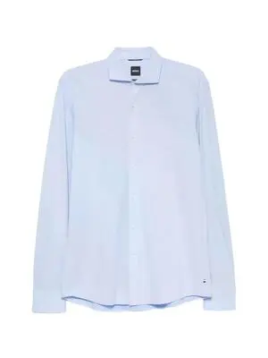 BOSS Spread-collar Long-sleeve Shirt - Blue