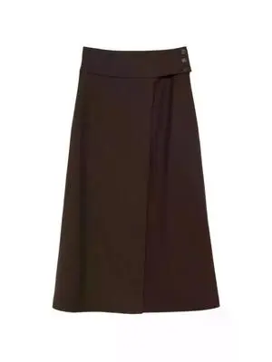 CO.GO Button-fastening Wrap Midi Skirt - Brown