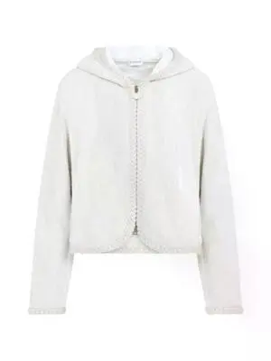 Moncler Waffle Honeycomb-knit Braided Hoodie