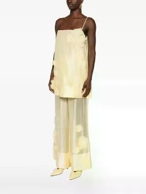 Aje Cloudscape Floral-appliqué Blouse - Neutrals