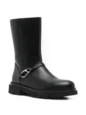 Herno Buckle-detail Leather Boots