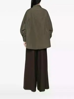 CO.GO Belted Balloon-sleeve Shirt - Green