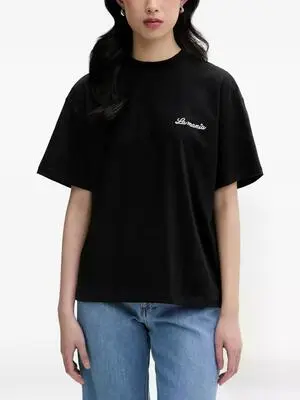 LA MANIA Carena Logo-embroidered T-shirt - Black