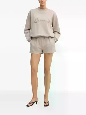 LA MANIA Mica Embroidered-logo Drawstring-waist Shorts