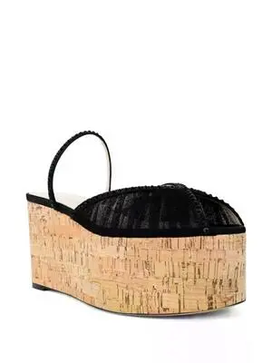 ANDREA WAZEN Paloma Crystal-embellished Cork Sandals