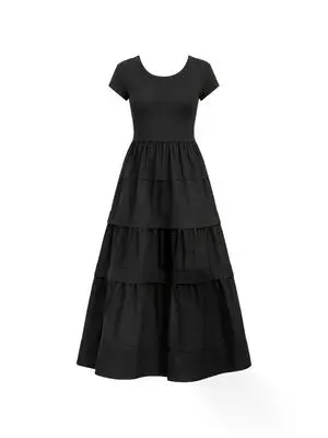 BOSS Tiered Short-sleeve Maxi Dress