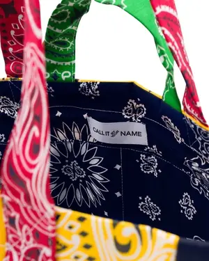 CALL IT BY YOUR NAME Sac Picnic Patchwork Cotton Tote Exclusive
