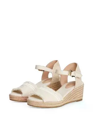 Tommy Hilfiger Frayed-trim Wedge Espadrilles - Neutrals