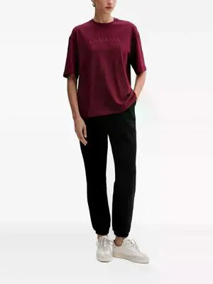 LA MANIA Melanie Embroidered-logo T-shirt - Red