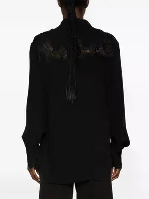 ERMANNO FIRENZE Lace-panelled Sequin-embellished Shirt