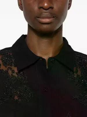 ERMANNO FIRENZE Lace-panelled Sequin-embellished Shirt