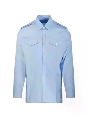 Gucci Gg Jacquard Epaulette Shirt - Blue