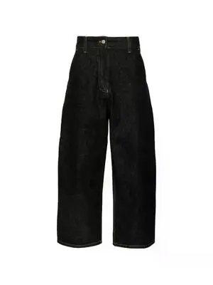 Studio Nicholson Chalco Cropped Wide-leg Jeans - Black