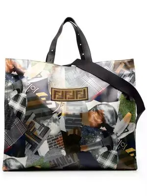 Fendi 2010-2026 Hey Reilly Zucca Ff 1974 Coated Canvas Tote Satchel - Grey