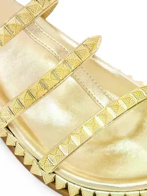 Schutz Raffie Up Studded Leather Sandals
