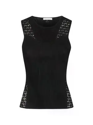 Patrizia Pepe Lace-insert Ribbed Tank Top