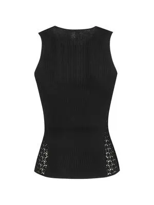 Patrizia Pepe Lace-insert Ribbed Tank Top
