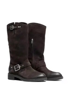 Ash Freesia Buckle-detail Biker Boots - Brown