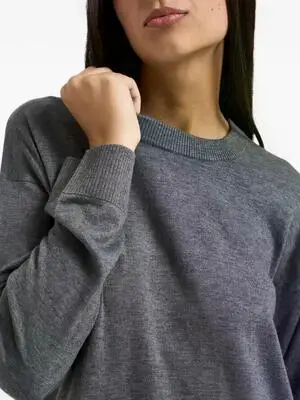 Liu Jo Rhinestone-logo Side-slit Sweater