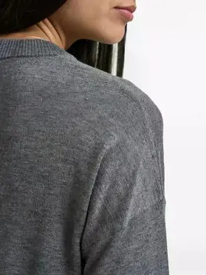 Liu Jo Rhinestone-logo Side-slit Sweater