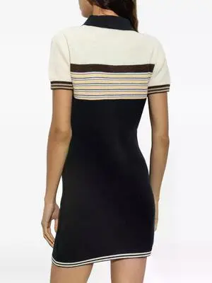 Casablanca Café Striped Logo-patch Mini Dress