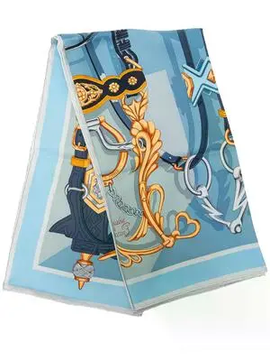 Hermès 2000-2026 Brides Et Destin Silk Scarf 90 Scarves - Blue