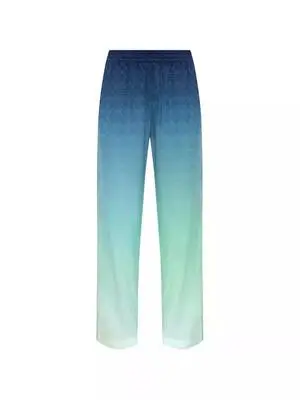 Casablanca Gradient Monogram-pattern Trousers - Blue